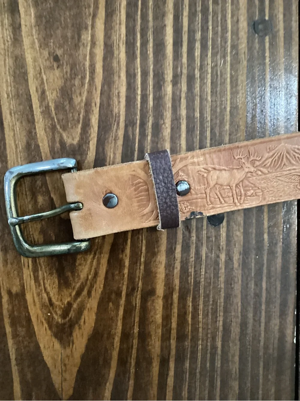 Accessories | Womens Tan Tooled Leather Belt With Floral And Woodland ...